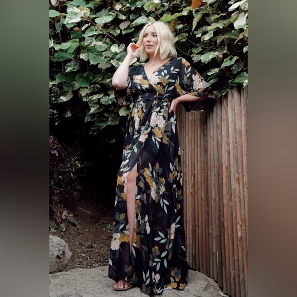 Baltic Born | Dresses | Baltic Born Kia Floral Kimono Maxi Dress Womens ...